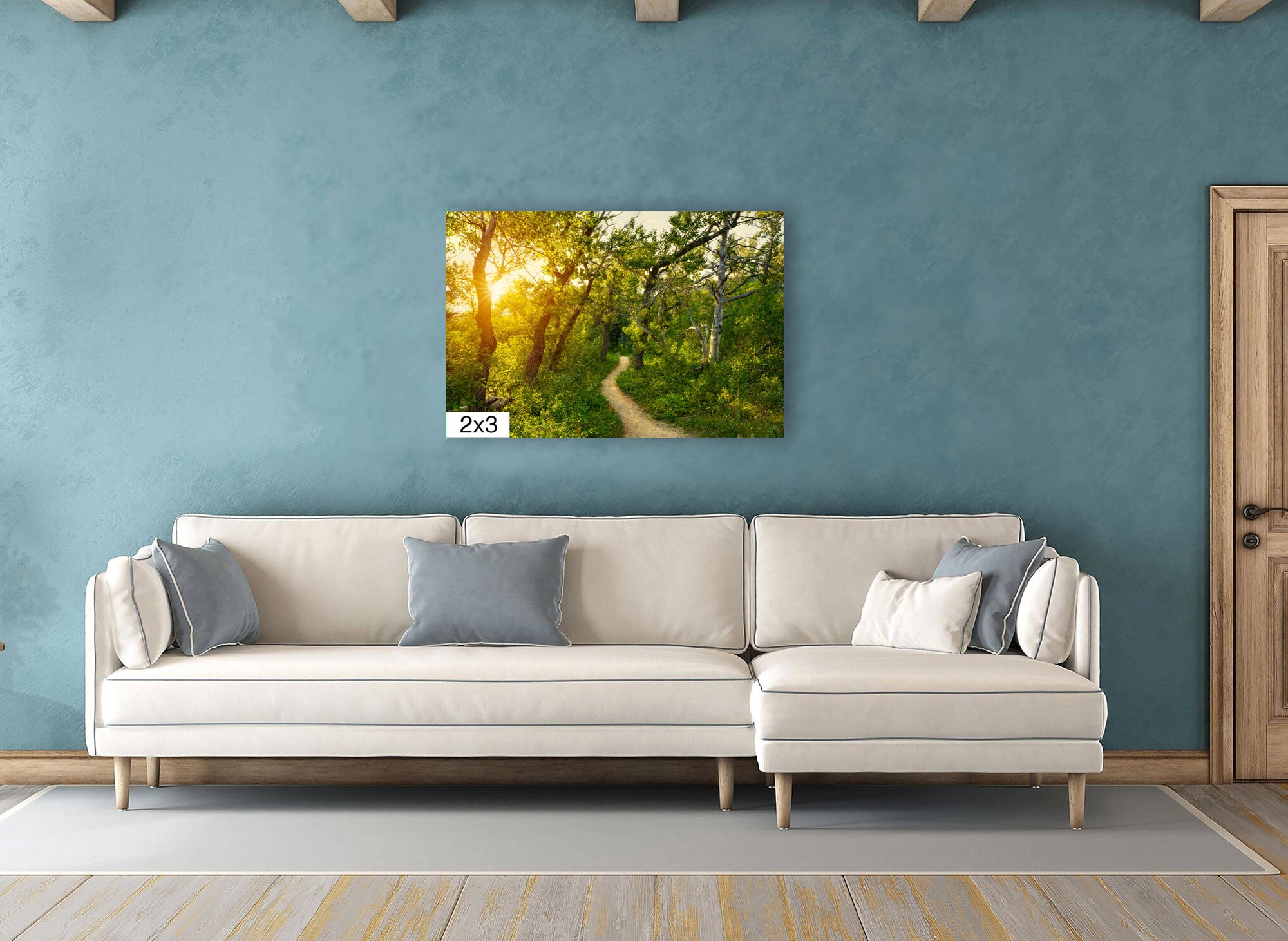 Forest Wall Art Canvas Print Beauty of Nature Forest Path at Sunset ...