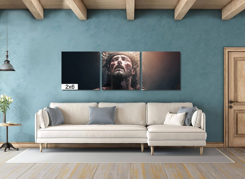 Portrait of Jesus the Savior at the Crucifixion Canvas Jesus of ...