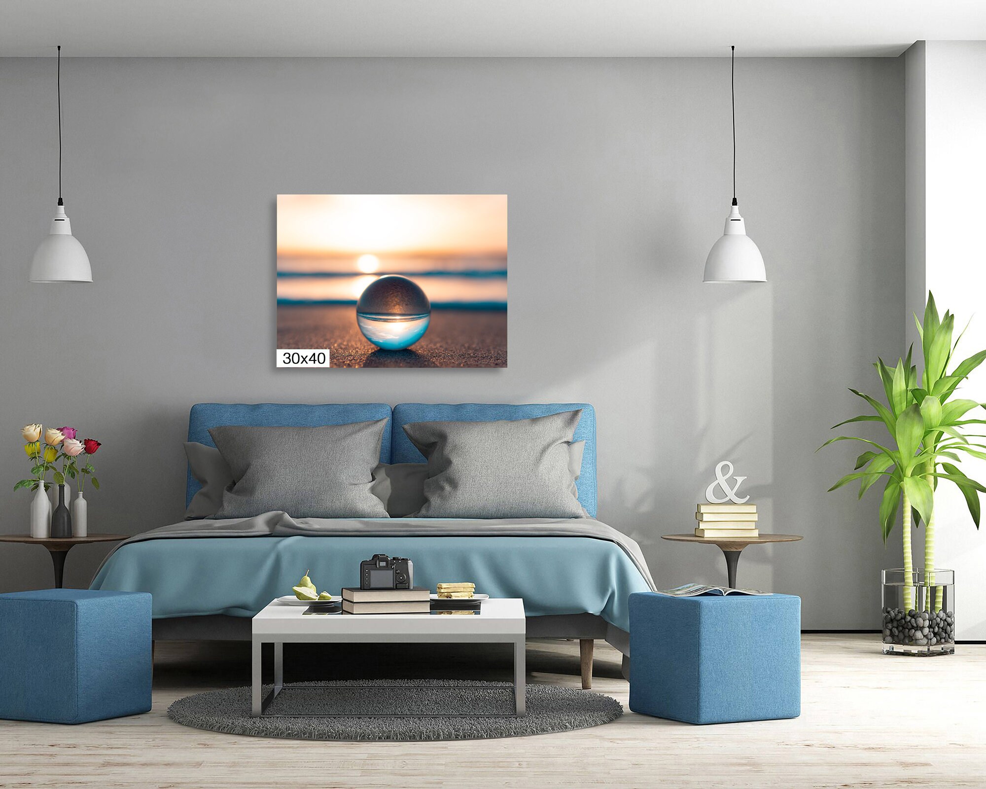 Yoga Studio Wall Art Zen Relaxing Canvas Home Decor Ocean Sunrise ...