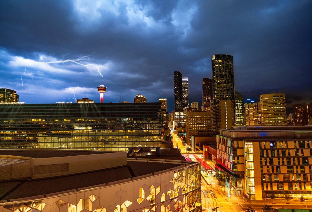 Calgary Skyline Wall Decor - Large Canvas Photograph Print - Alberta ...