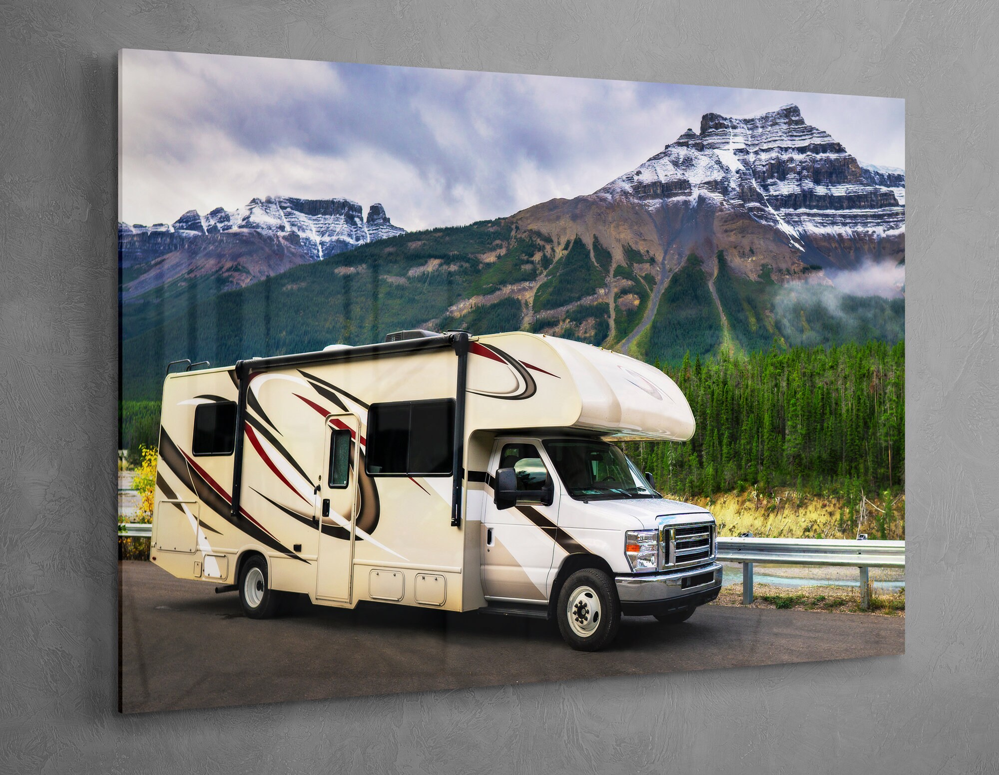Motorhome RV Camper in the Great Outdoors - RV Dealer Wall Art Decor ...