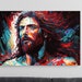 Portrait Painting of Jesus the Messiah Grunge Style Colorful Wall Decor ...