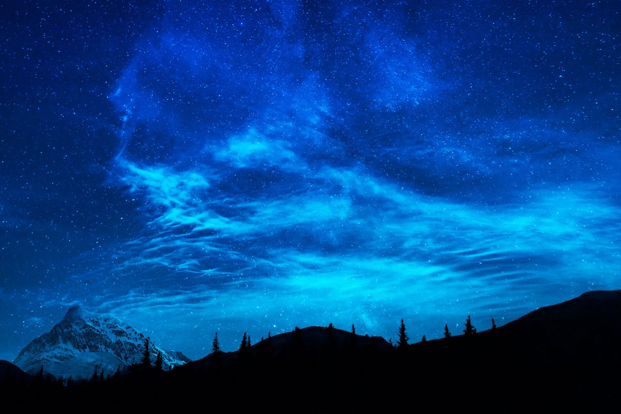 Milky Way Print - Night Sky Stars Canvas - Nightscape Over Mountains ...