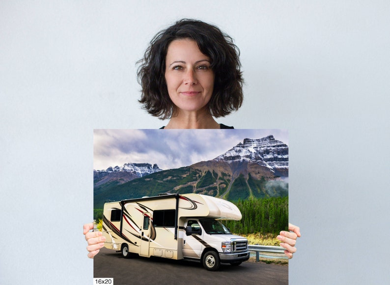 Motorhome RV Camper in the Great Outdoors - RV Dealer Wall Art Decor ...