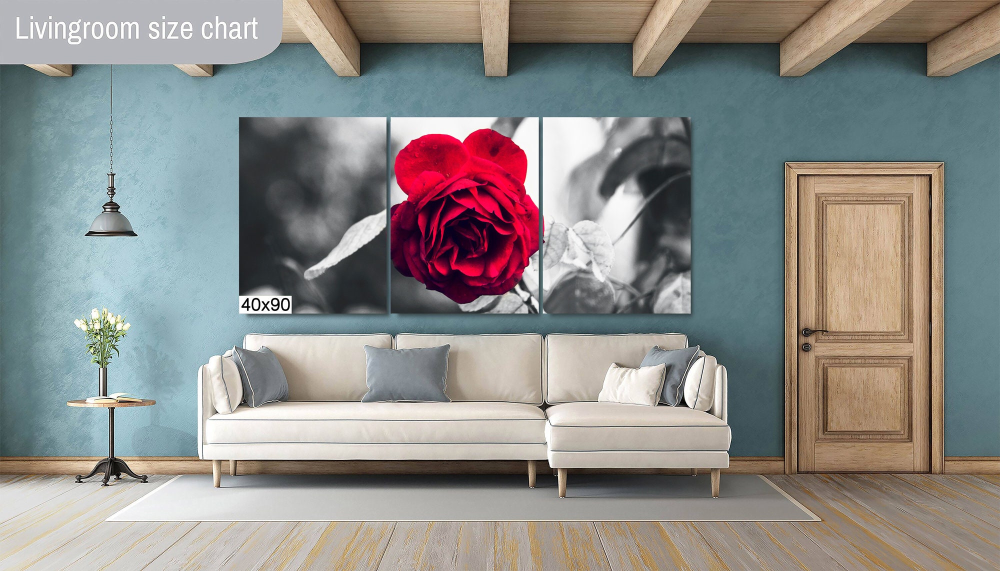 Crimson Rose - Large Print - Canvas Photograph - Beautiful Red Rose ...