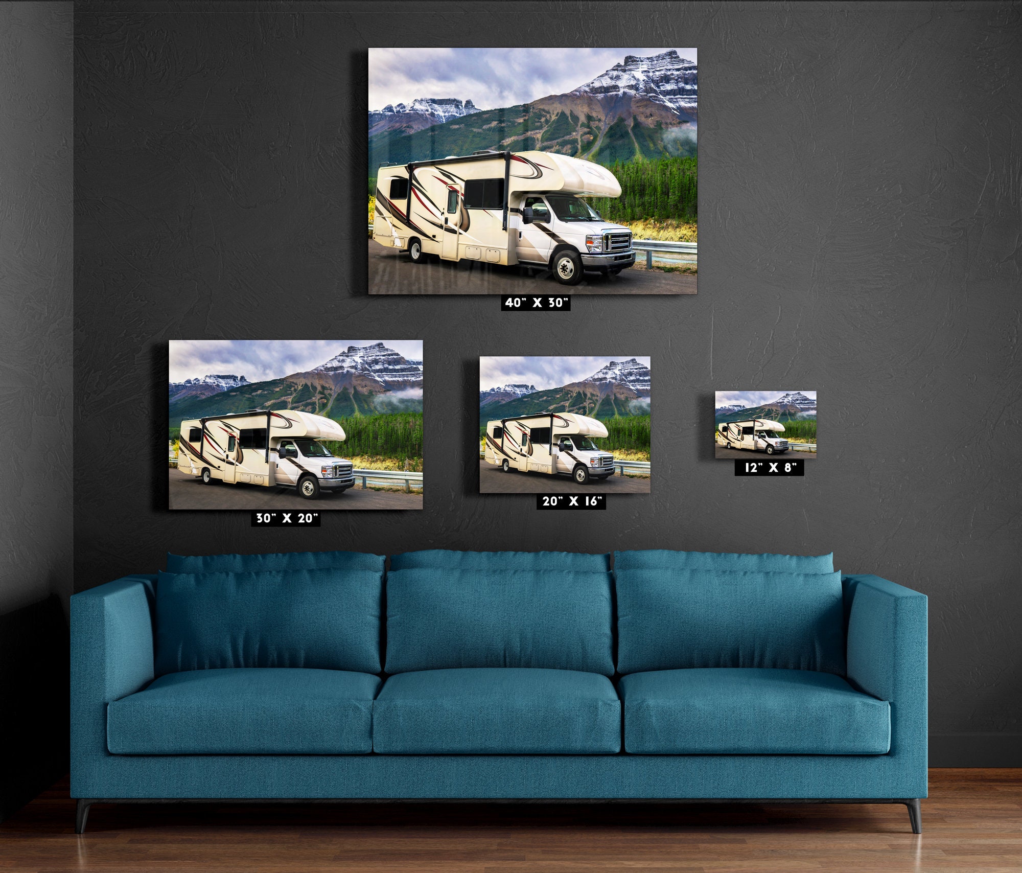 Motorhome RV Camper in the Great Outdoors - RV Dealer Wall Art Decor ...
