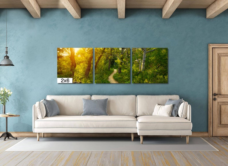 Forest Wall Art Canvas Print Beauty of Nature Forest Path at Sunset ...