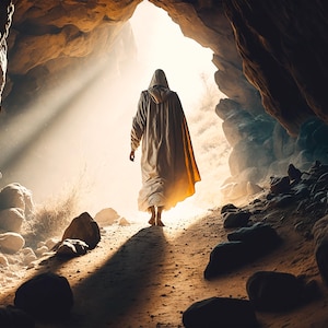 Jesus Ressurection Canvas - Walking Out of Tomb - Jesus of Nazareth ...