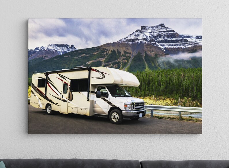 Motorhome RV Camper in the Great Outdoors - RV Dealer Wall Art Decor ...