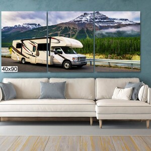 Motorhome RV Camper in the Great Outdoors - RV Dealer Wall Art Decor ...