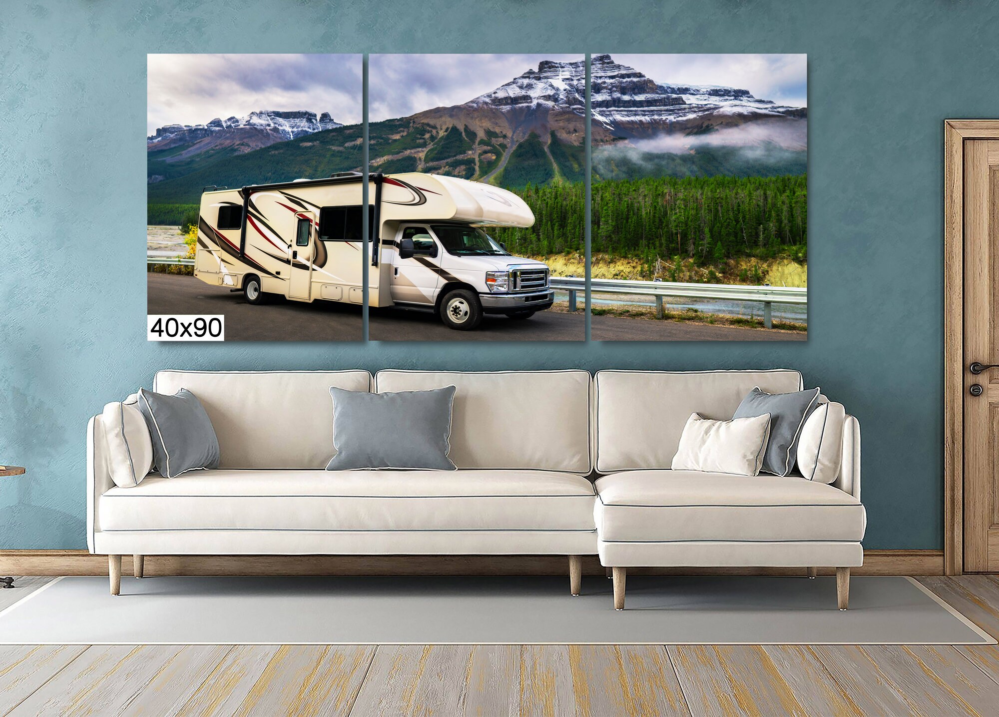 Motorhome RV Camper in the Great Outdoors - RV Dealer Wall Art Decor ...