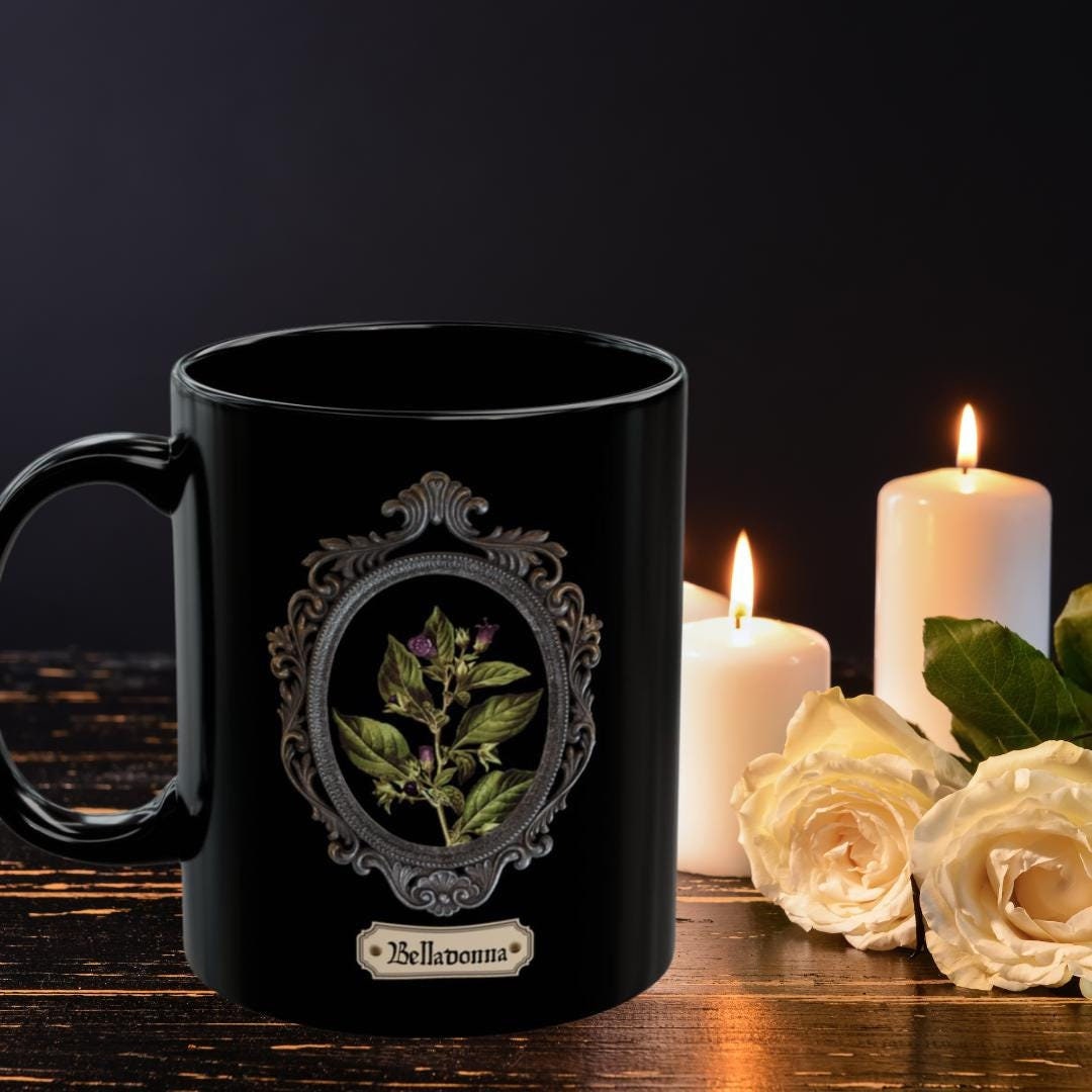 HENBANE APOTHECARY MUG Poison Plant Coffee Tea Cup Victorian Gothic ...