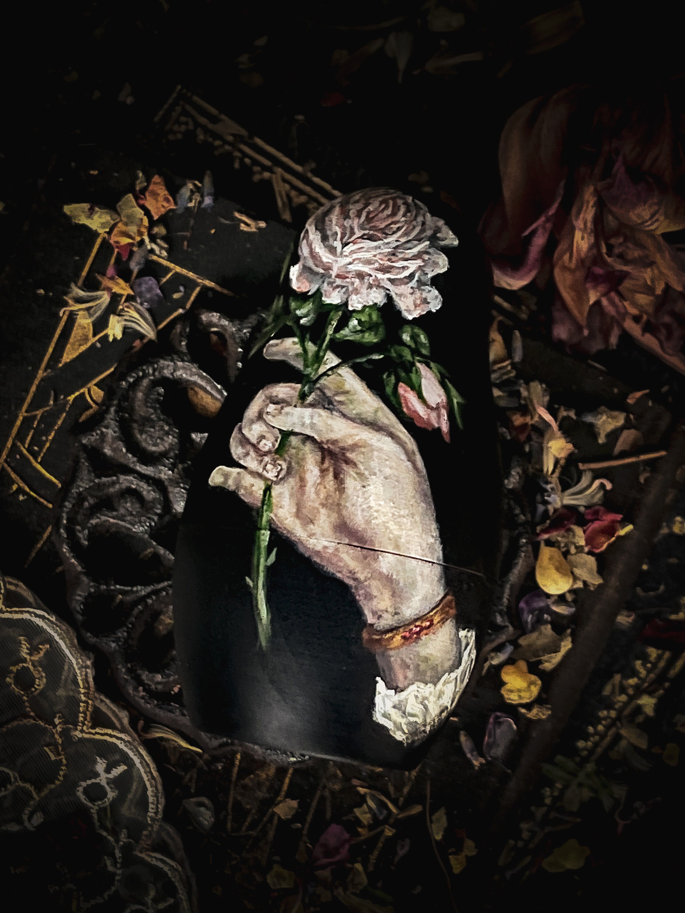 Victorian Mourning Hands Nesting Dolls Hand-painted Matryoshka Antique ...