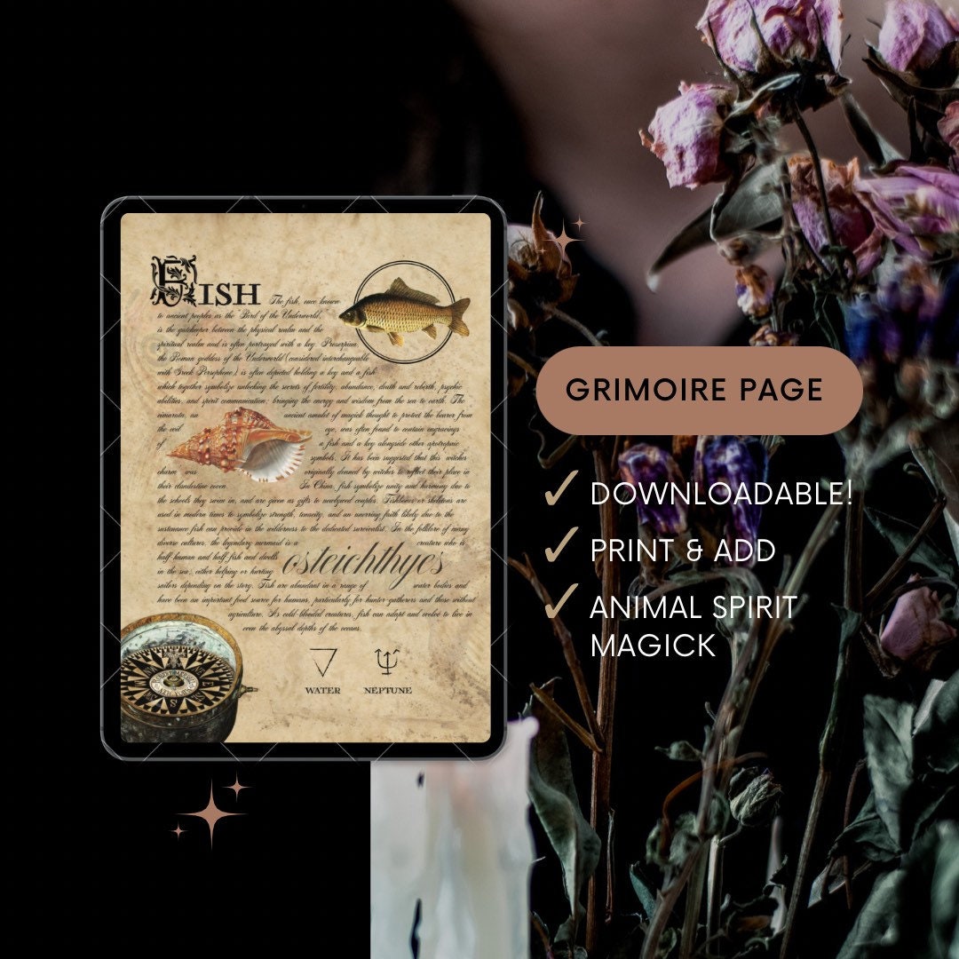 FISH Grimoire Page ~ Printable PDF Digital Download for Familiars ...