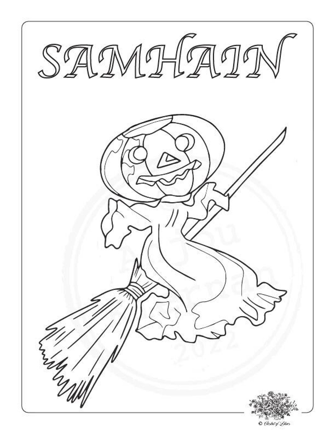 SAMHAIN Coloring Pages ~ Printable PDF Digital Download for Witchy Art ...