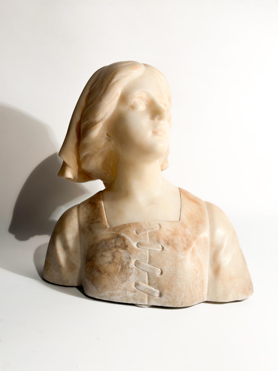 Alabaster Bust of Joan of Arc Attributed to Giuseppe Bessi Early ...