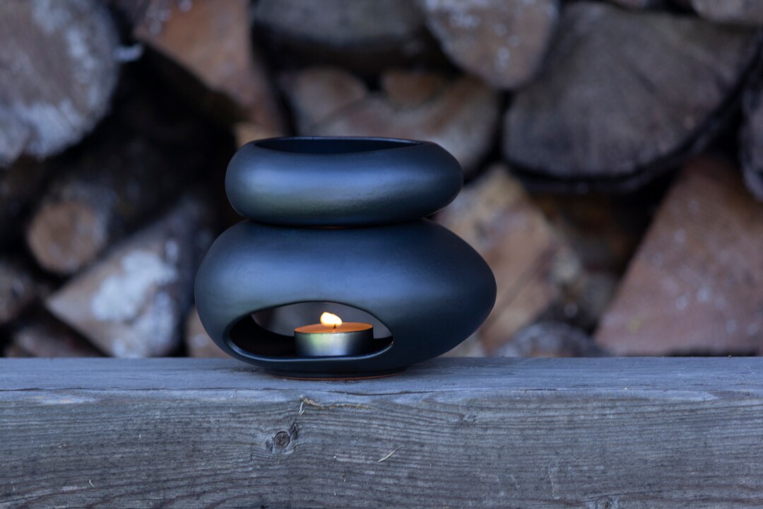 Handmade Ceramic Oil Burner for Essential Oils and Wax Melts | Satin ...