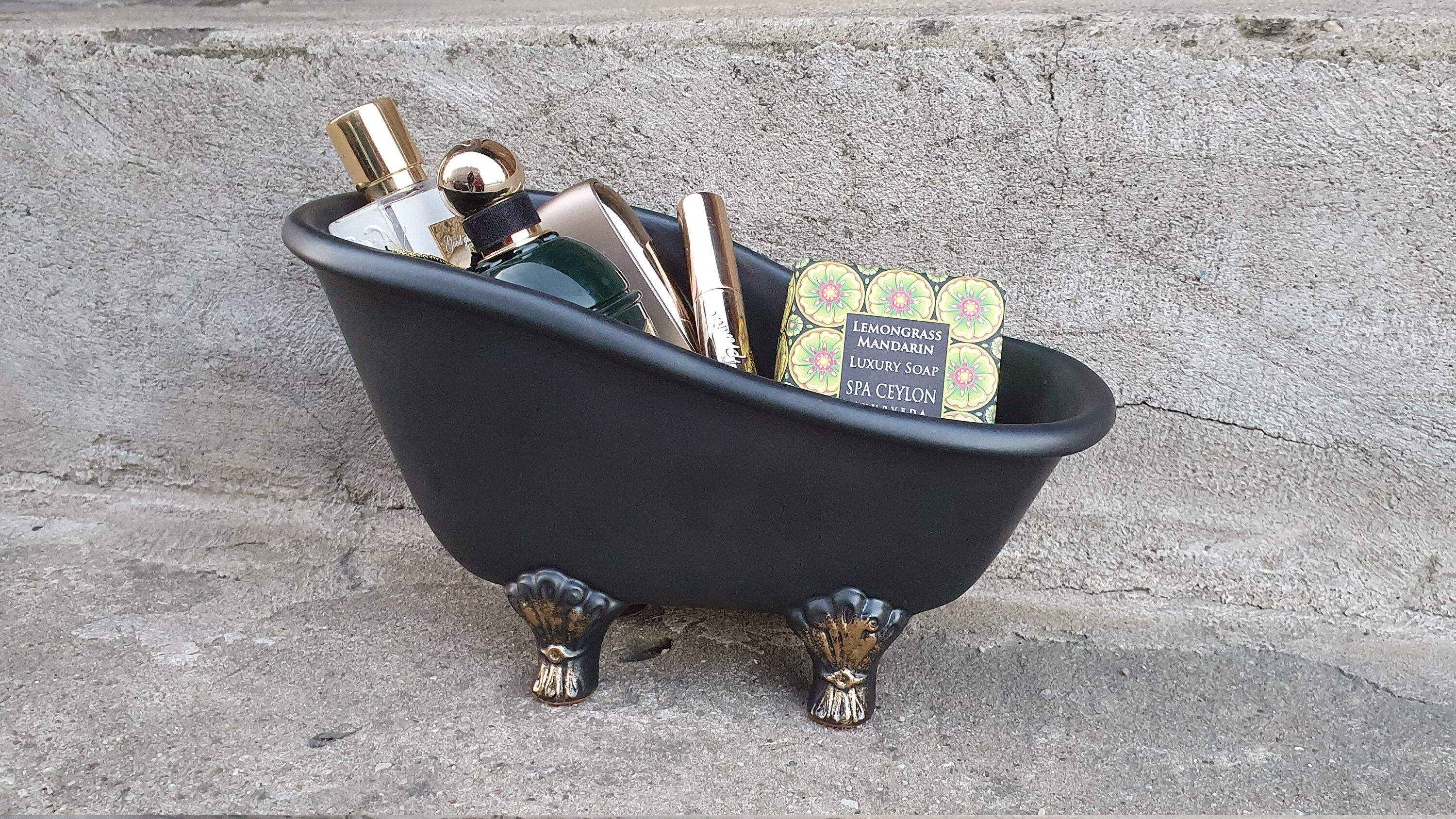 Mini Bath Ceramic Bathroom organizer Bathroom storage | Etsy