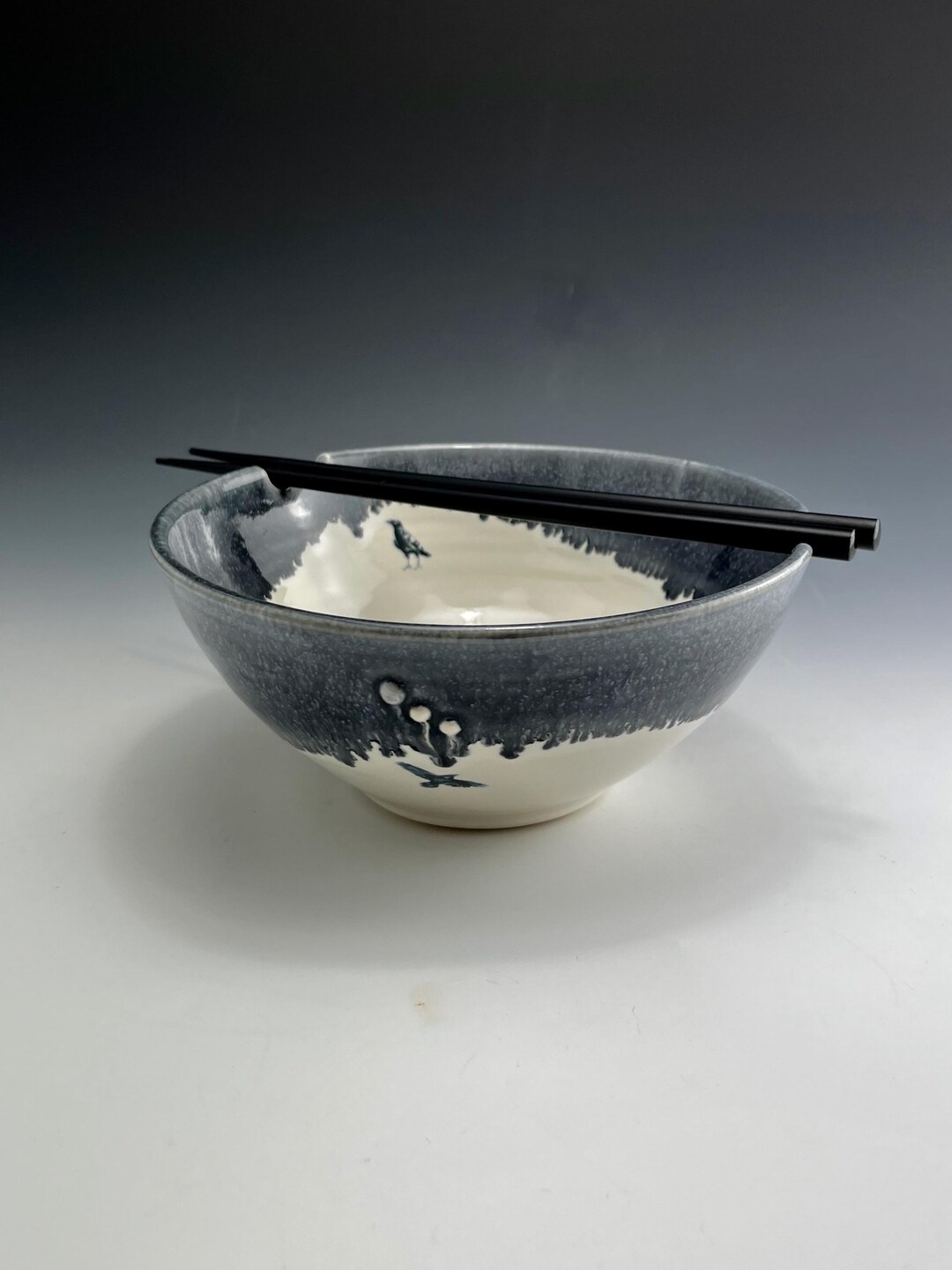 Ramen Bowl (large Size) With Ravens, Japanese Ramen Bowl, Noodle Bowl ...