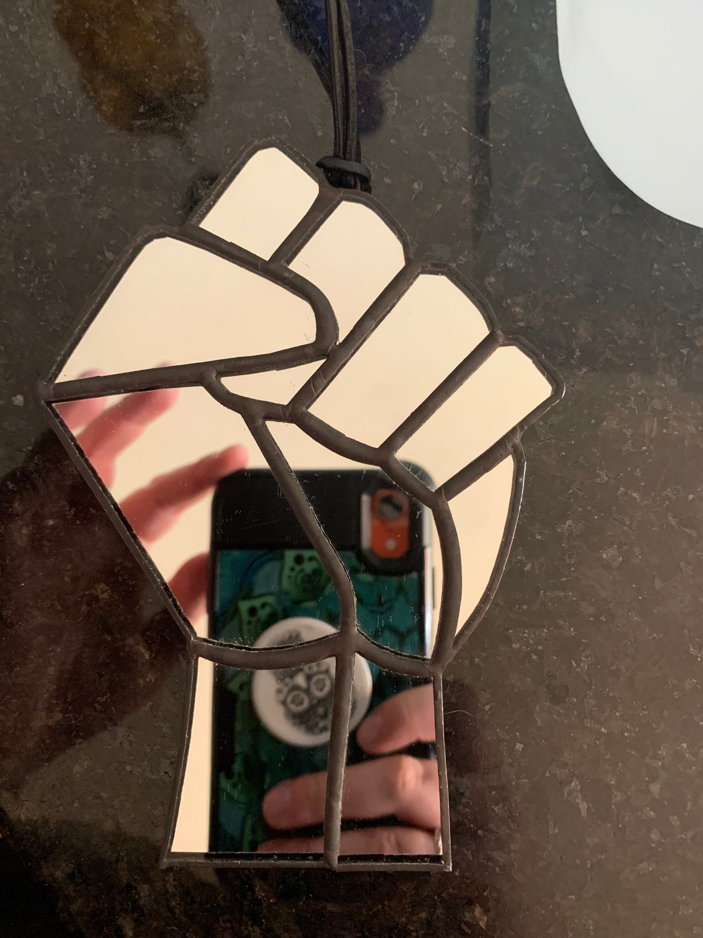 Mirror Raised Fist Stained Glass Suncatcher Black Lives - Etsy