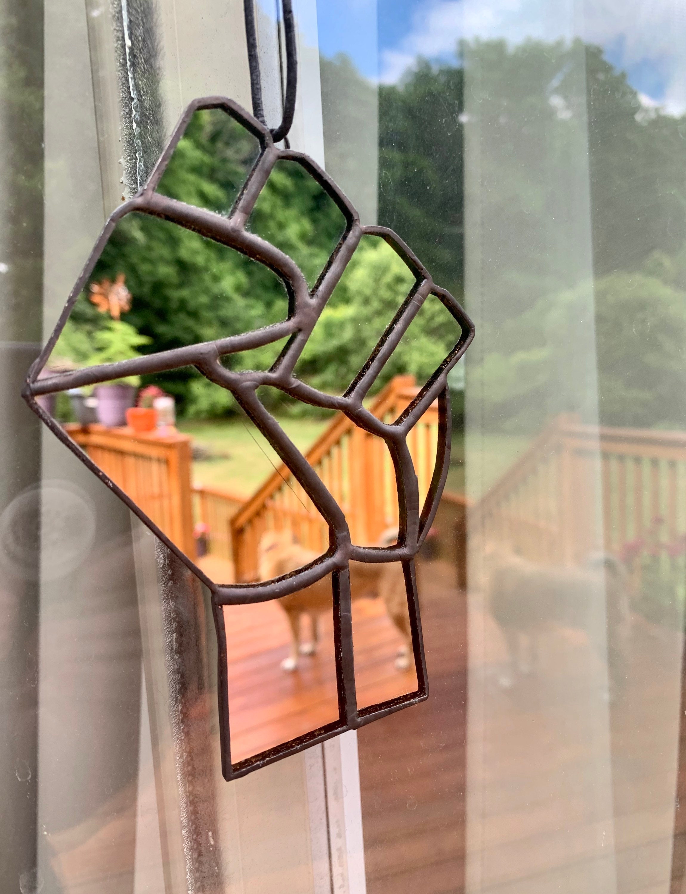 Mirror Raised Fist Stained Glass Suncatcher Black Lives - Etsy
