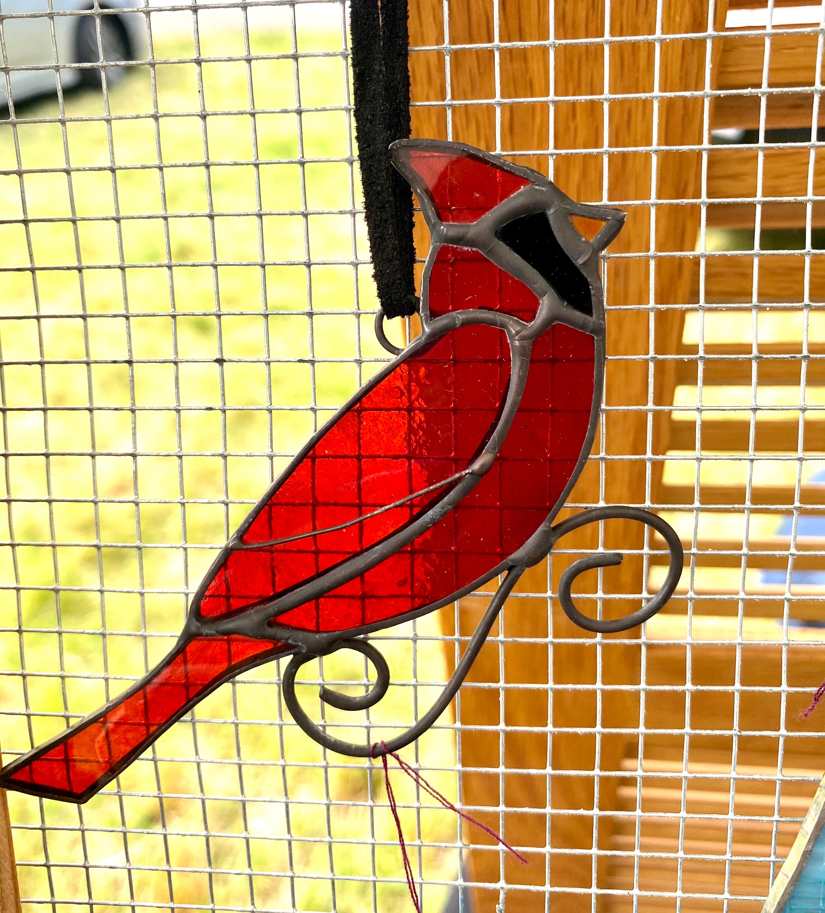 Stained Glass Cardinal Suncatcher - Etsy