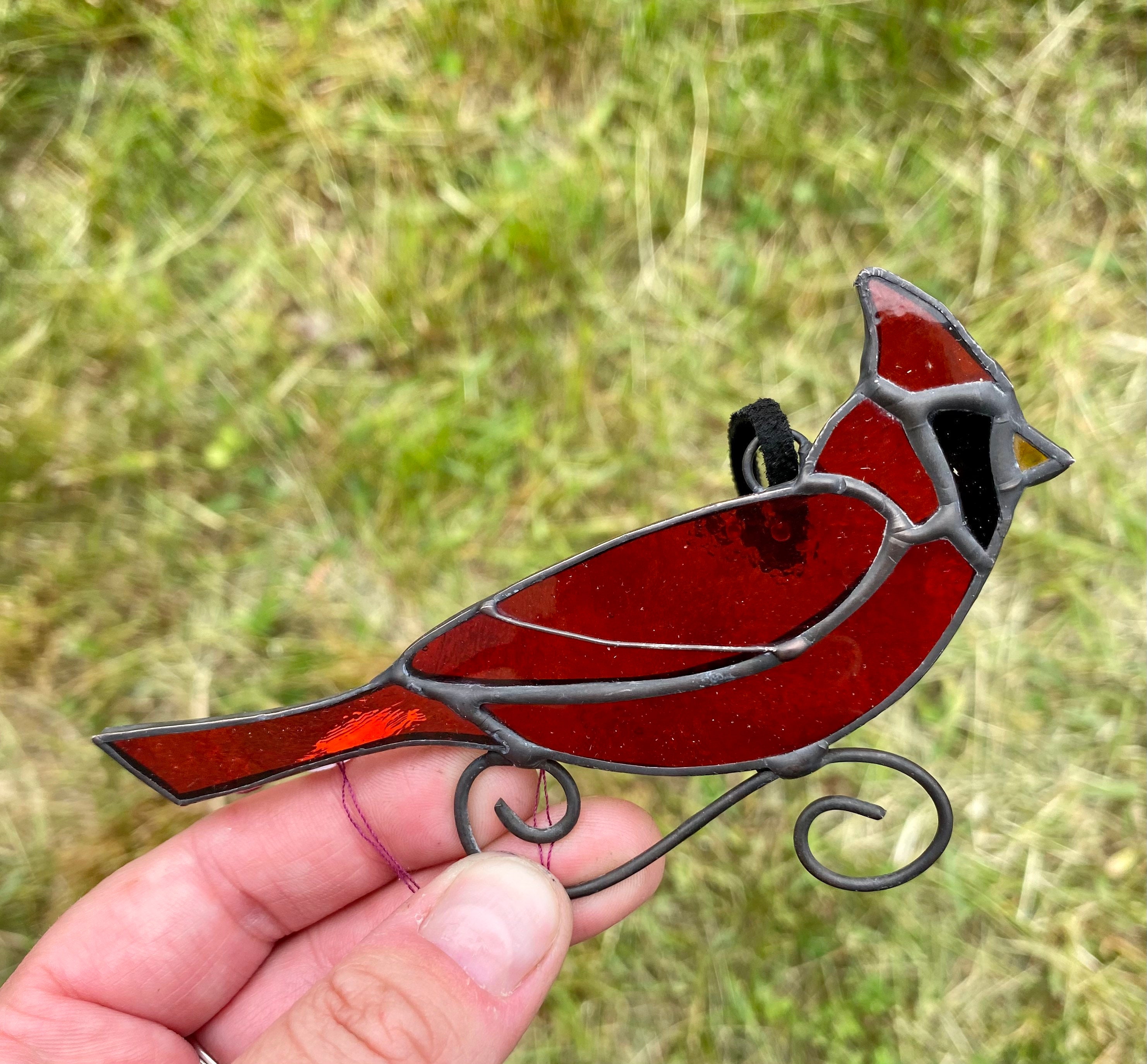 Stained Glass Cardinal Suncatcher - Etsy