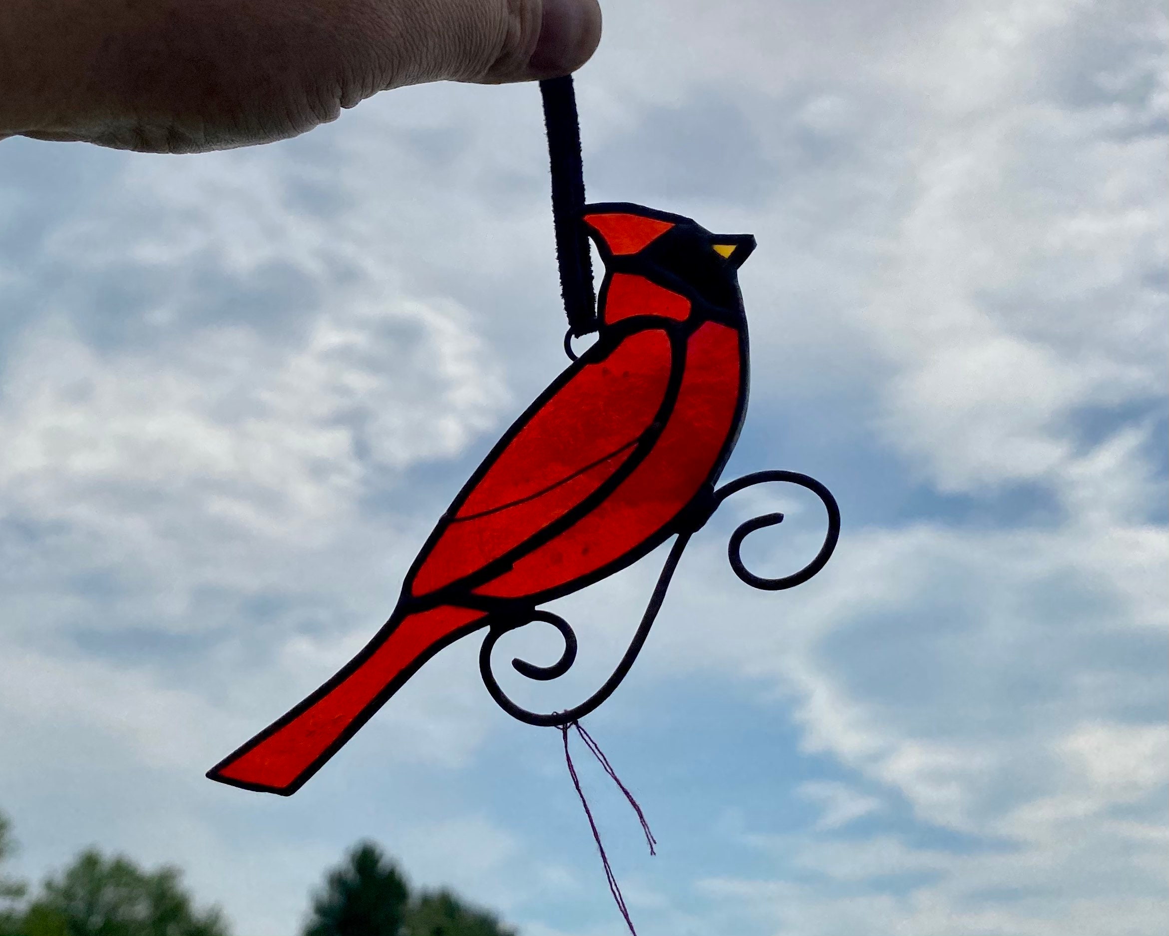 Stained Glass Cardinal Suncatcher - Etsy