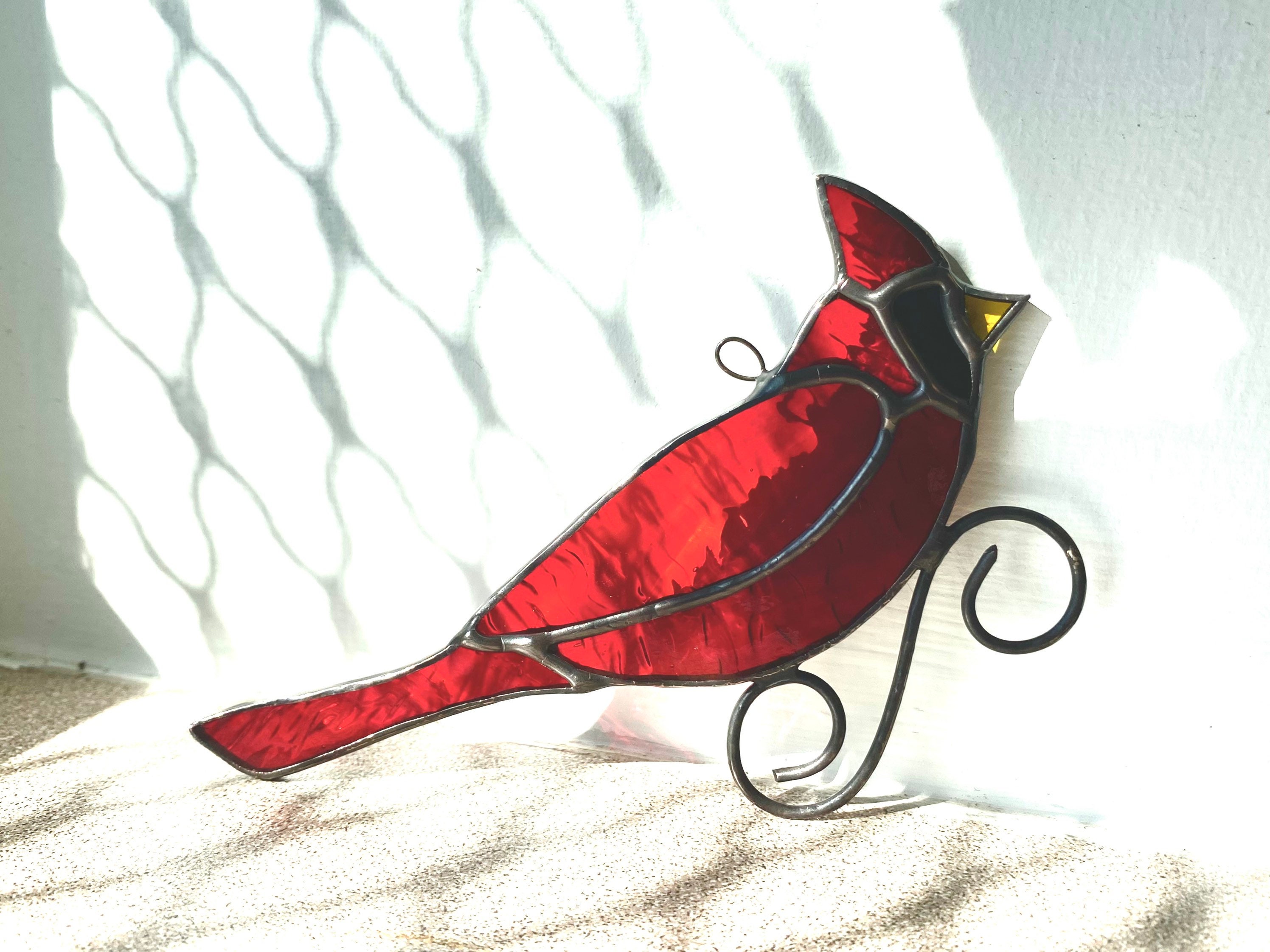 Stained Glass Cardinal Suncatcher - Etsy