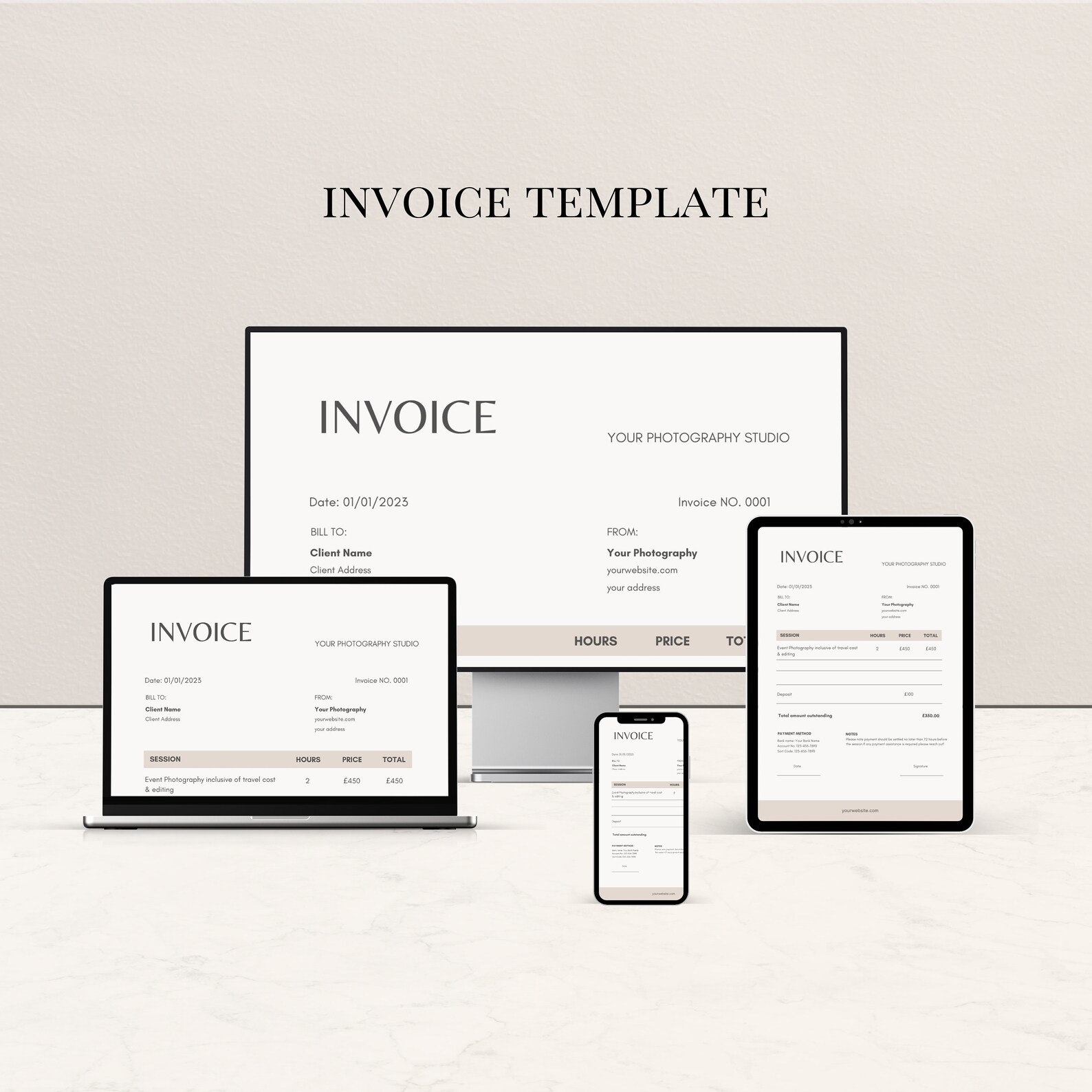 Photography Invoice Template: Editable Business Form (canva) - Etsy