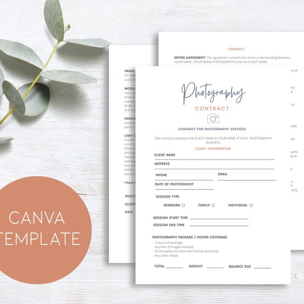 Photography Contract - Etsy