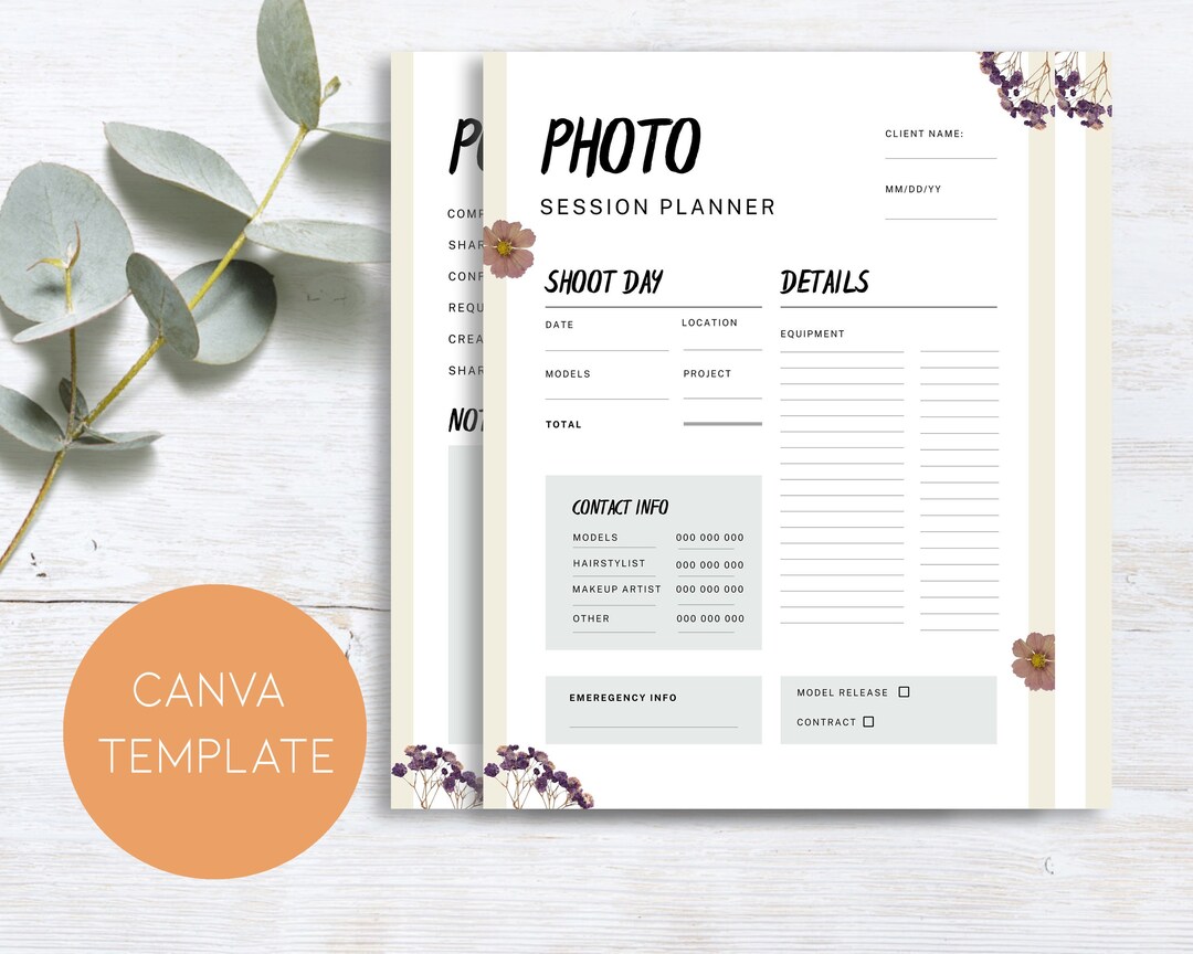Photoshoot Planner,photographer Planner,photography Planner,photography ...