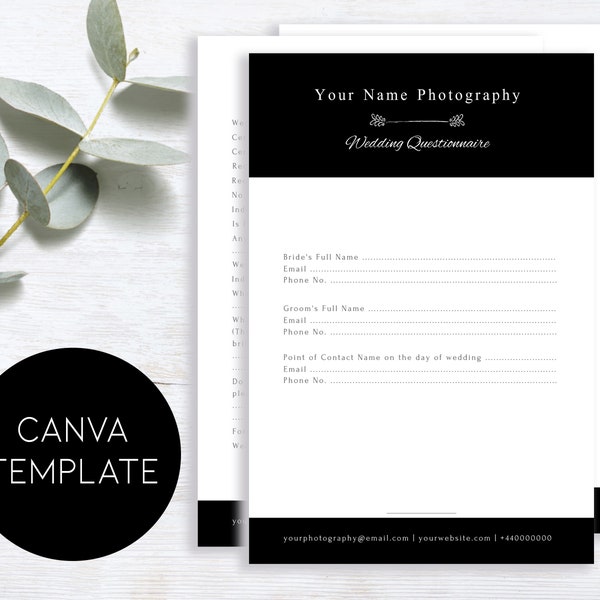 Photography Client Questionnaire Template - Etsy