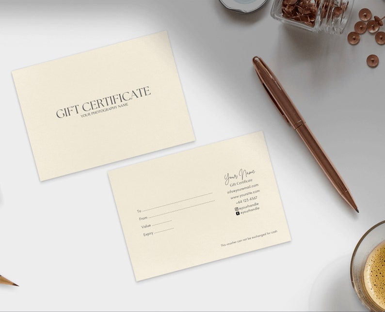 Photography Gift Certificate Template,photography Gift Voucher ...