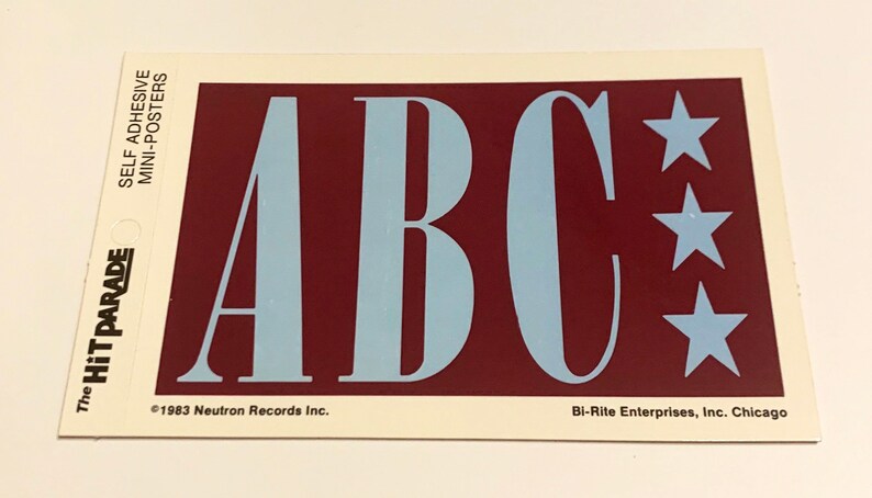 ABC Band 80s Original Vintage Mini Poster Bumper Decal Seal - Etsy