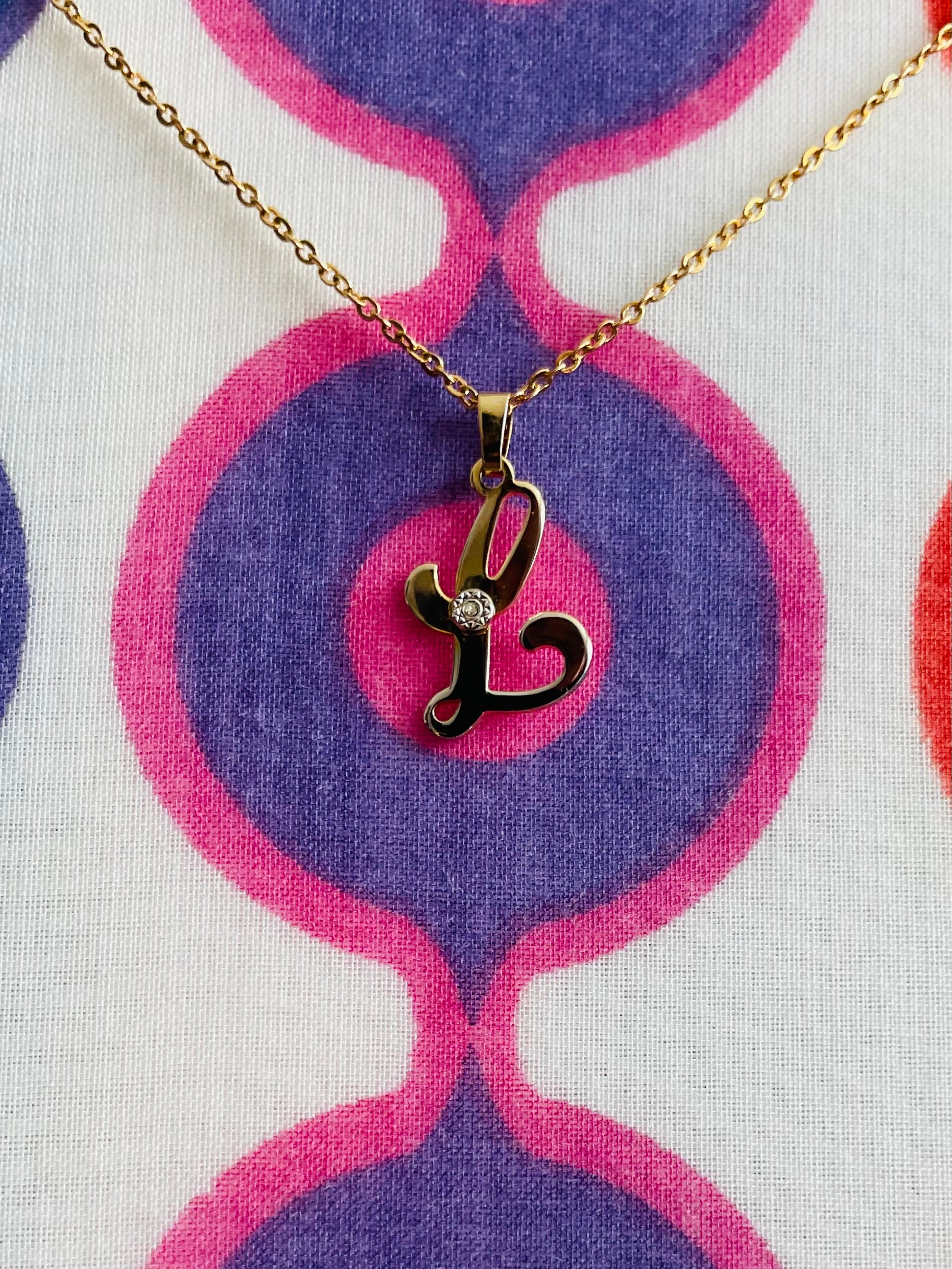 Purple Cursive Letter L