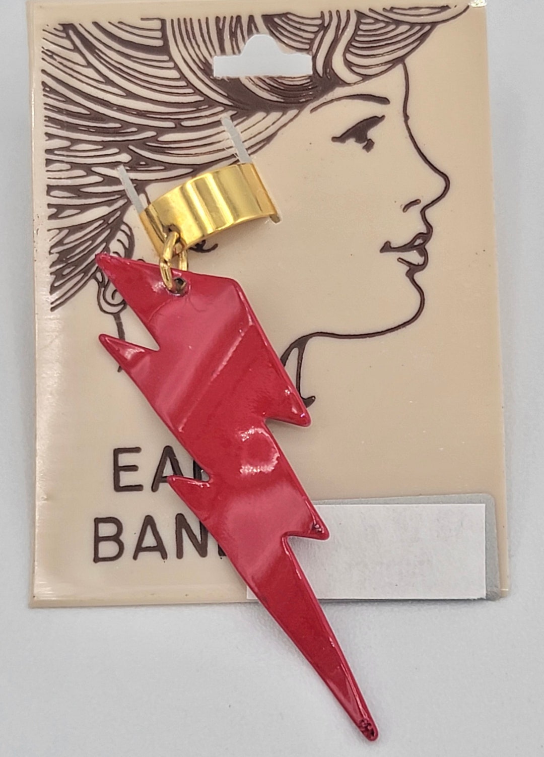 EAR CUFF 80s Lighting Bolt Original Vintage Red 1980s Gold - Etsy