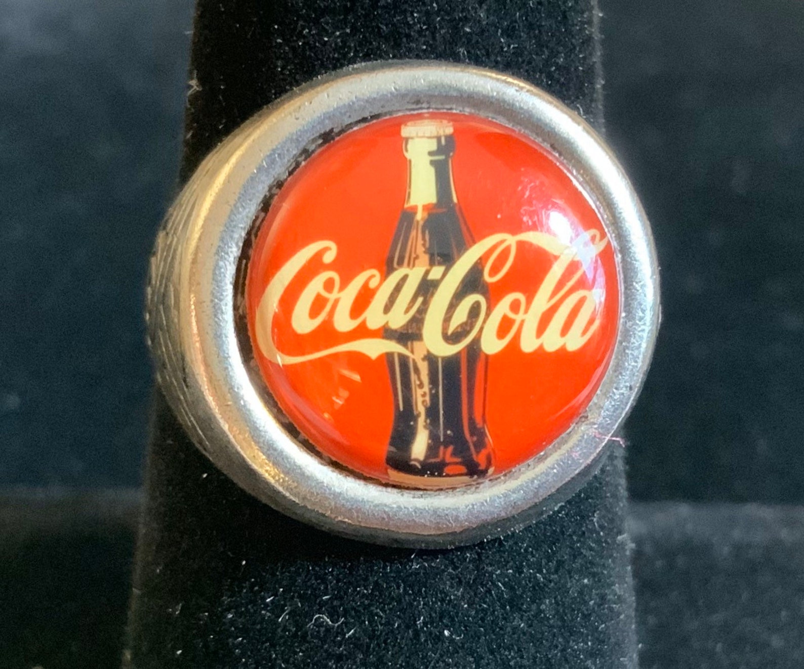 Vintage Ring Coca Cola Ring 1980s NOS adjustable silvertone | Etsy