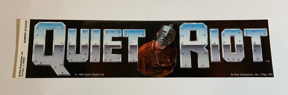 Vintage 80s Quiet Riot bumper sticker Stickers Stickers, Labels & Tags ...