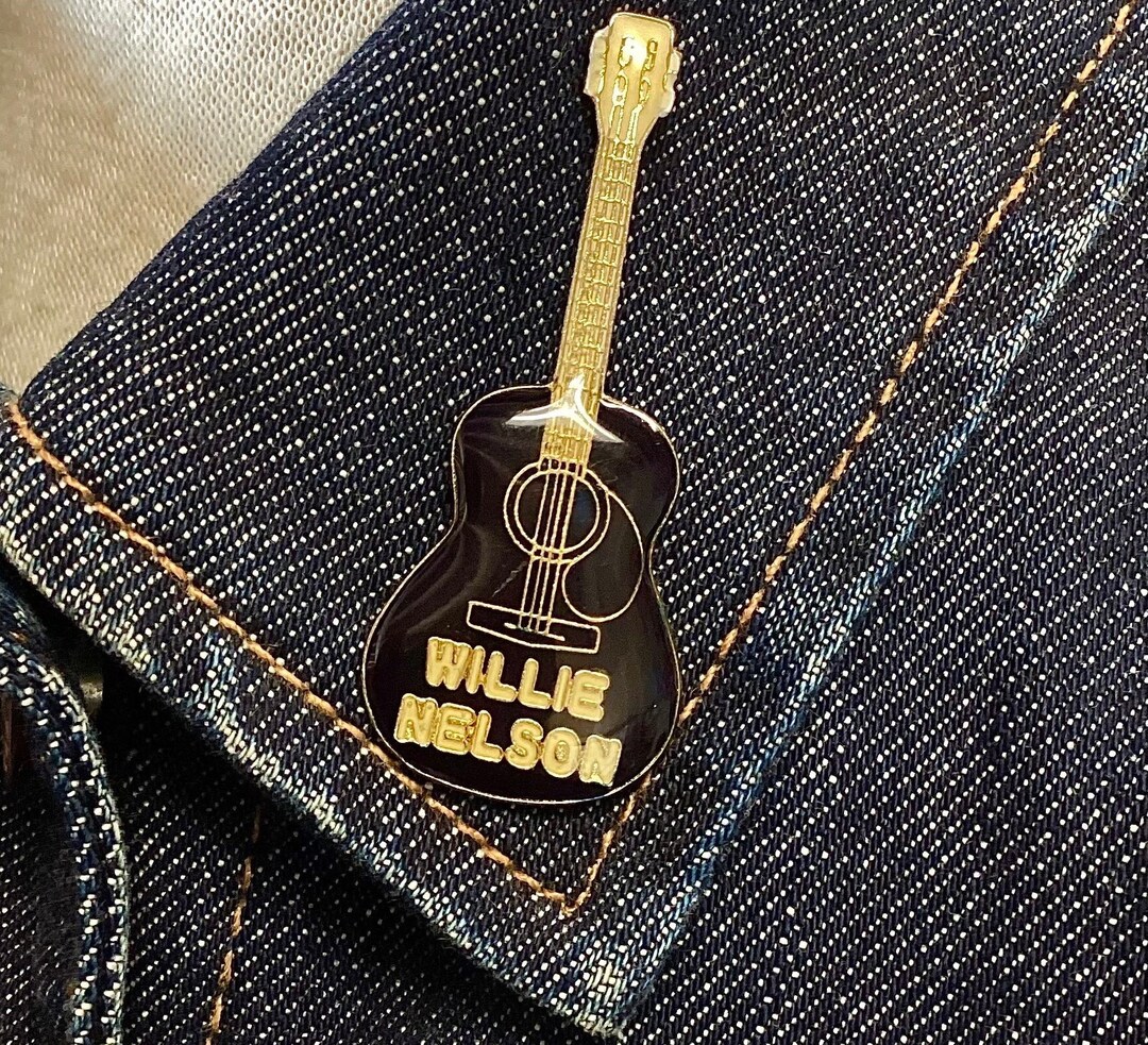 1980s WILLIE NELSON Enamel Tac Pin SEALED Vintage Guitar Shape - Etsy