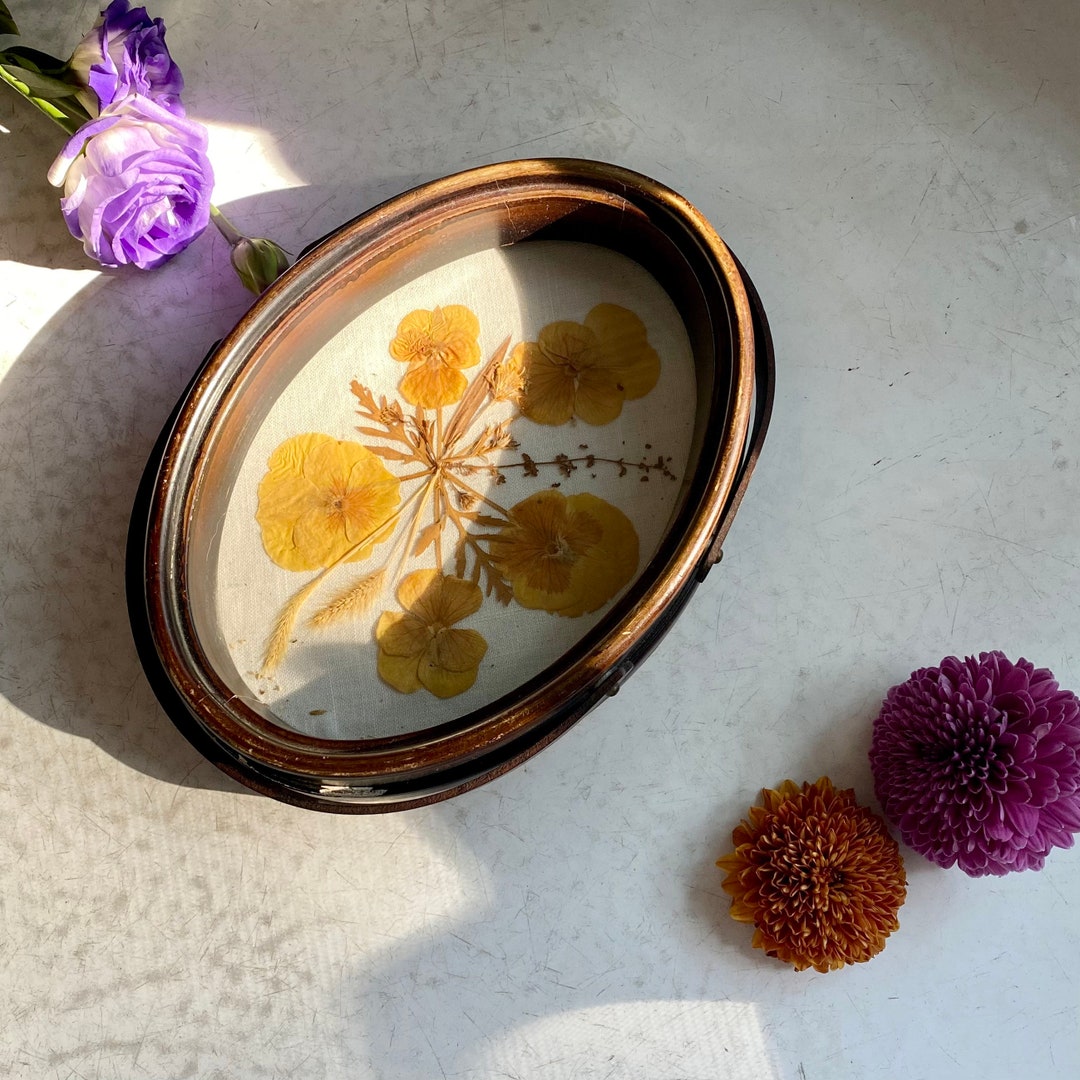 Vintage Pressed Flower Wooden Tray: Wall Decor With Handles - Etsy