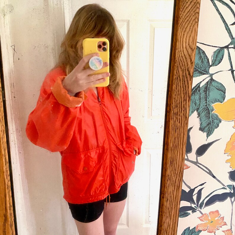 Champion Light Jacket // Bright Orange Lined // Vintage 90s - Etsy