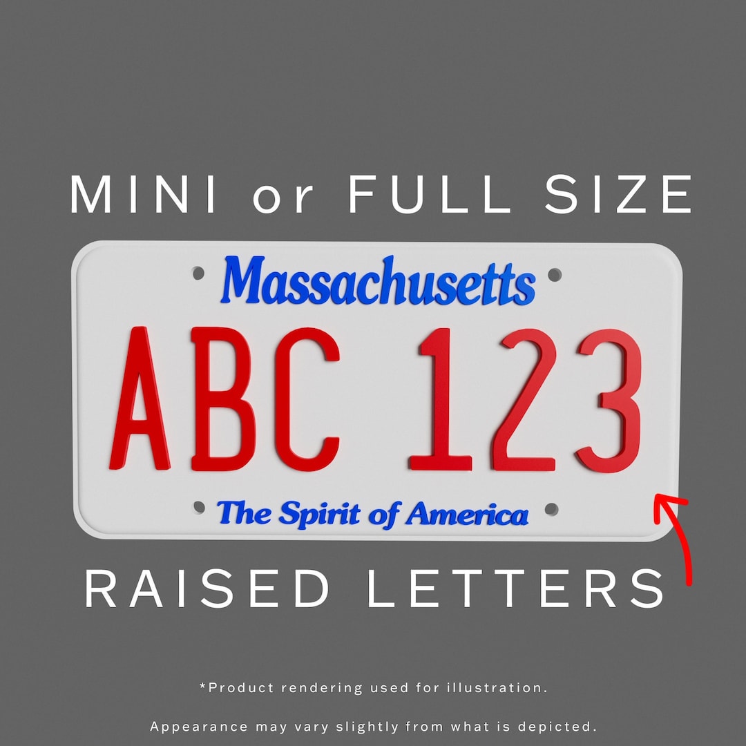 Replica Massachusetts License Plates - Etsy
