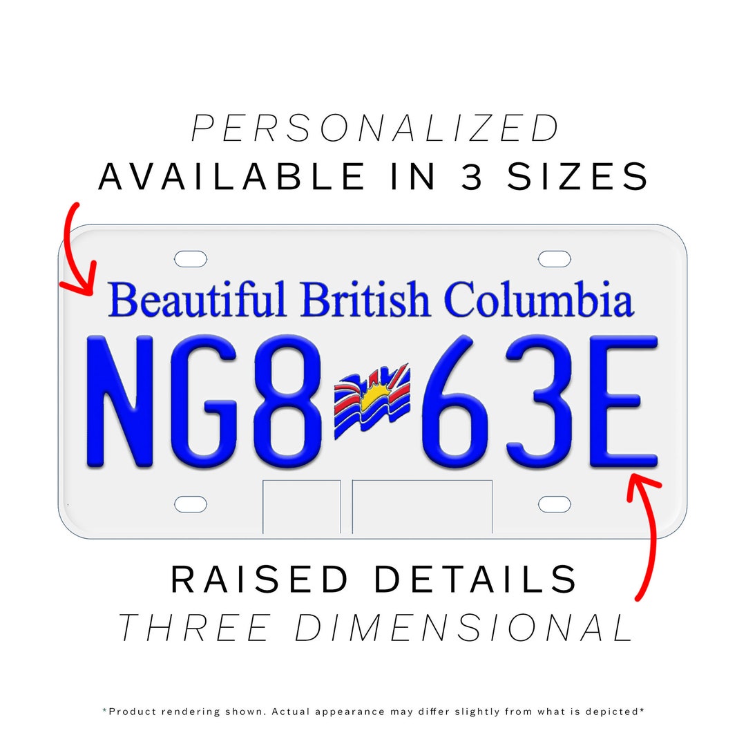 Replica British Columbia License Plates - Embossed Text, Ultra ...