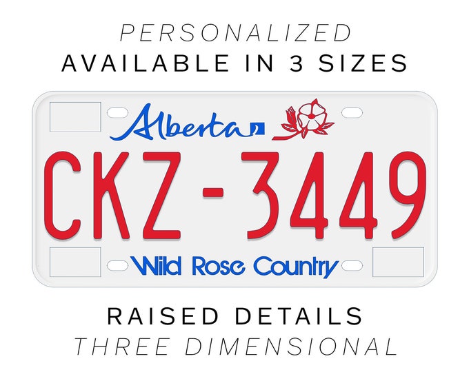 Alberta License Plate, Province, Canada, Personalized Car, Truck, Bike ...