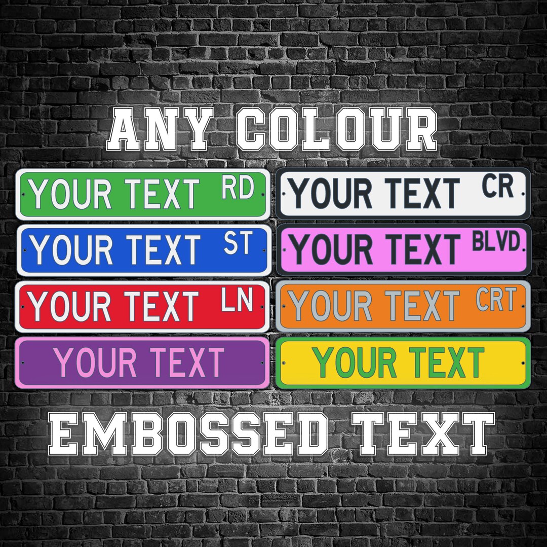 Personalized Replica Street Signs - Any Name, Any Colour - Etsy