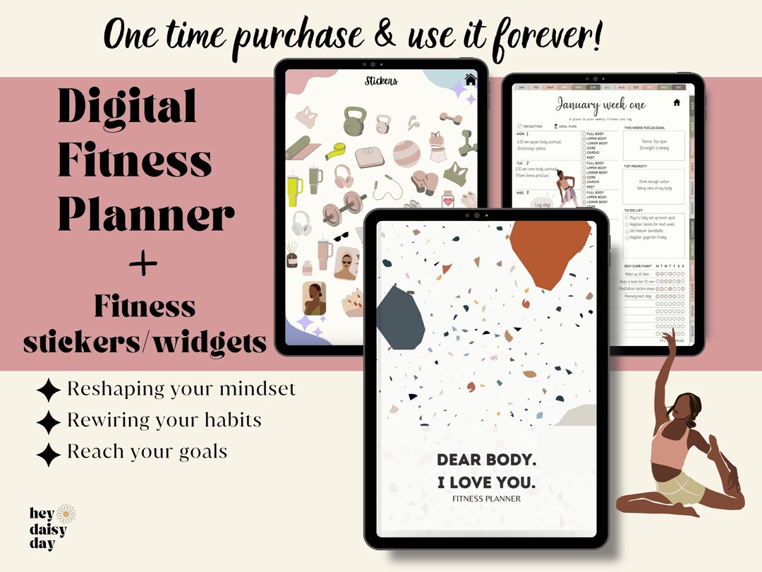 Digital Fitness Planner, Digital Weight Loss Planner, Fitness Tracker ...