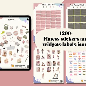 Digital Fitness Stickers | 1200+ Goodnotes Stickers | Fitness Digital ...