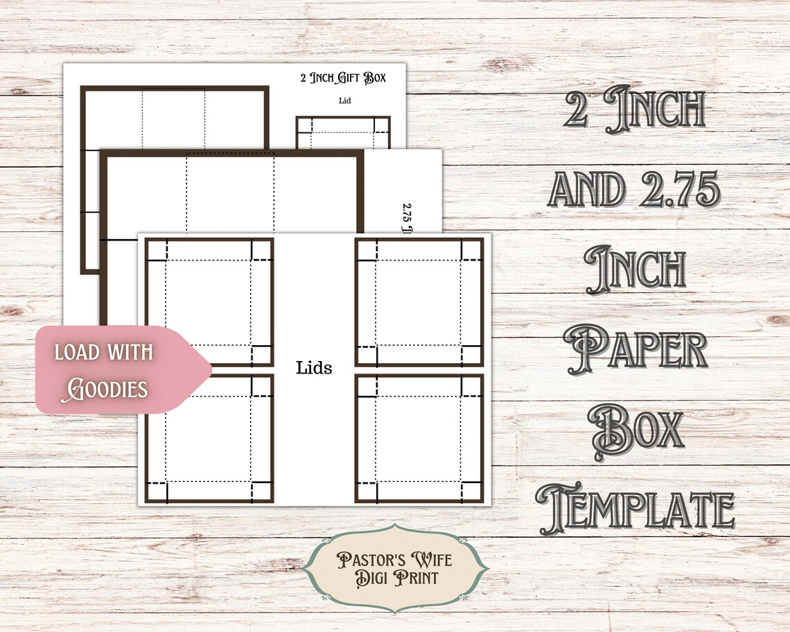 2 Inch and 2.75 Inch Paper Box Template Paper Box Template - Etsy