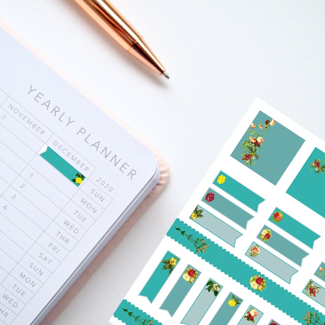 Digital Vintage Flower Journal/planner Stickers 8.5 by 11 on PDF - Etsy